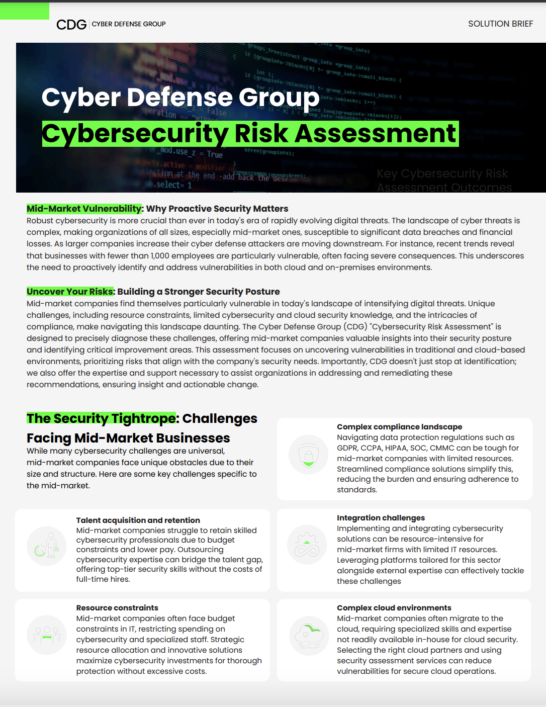 Cyber Risk Assessment Data Sheet – Cyber Defense Group